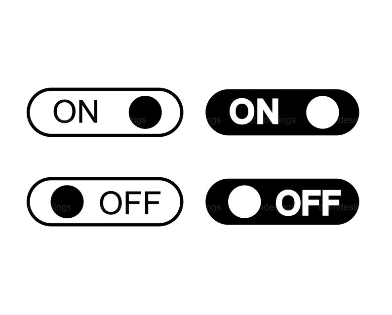 On off Svg, Mode on Svg, Mode off Svg, Toggle Switch Cricut Cut File ...