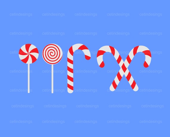 Kerst Snoep Clipart Rand Peppermint Stick Vectorafbeeldingen