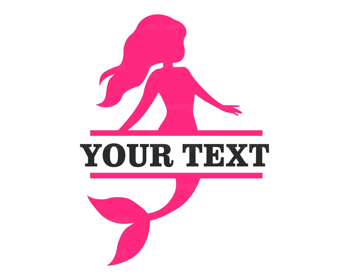 Mermaid Name Frame SVG Mermaid Silhouette Svg Digital Download - Etsy