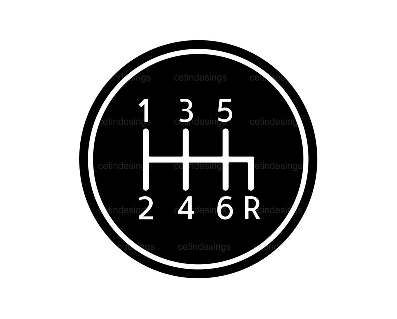 6-speed Manual Transmission Svg and Png Cut File 1, 2, 3, 4, 5, 6 R ...