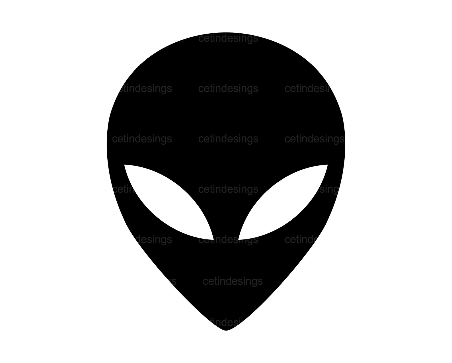 Alien Head Svg, Alien Face Png, Alien Cut Files, Alien Head Silhouette ...