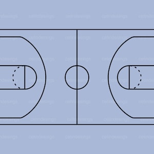 Basketball Court Outline SVG, Basketball Court Outline Png, Basketball ...