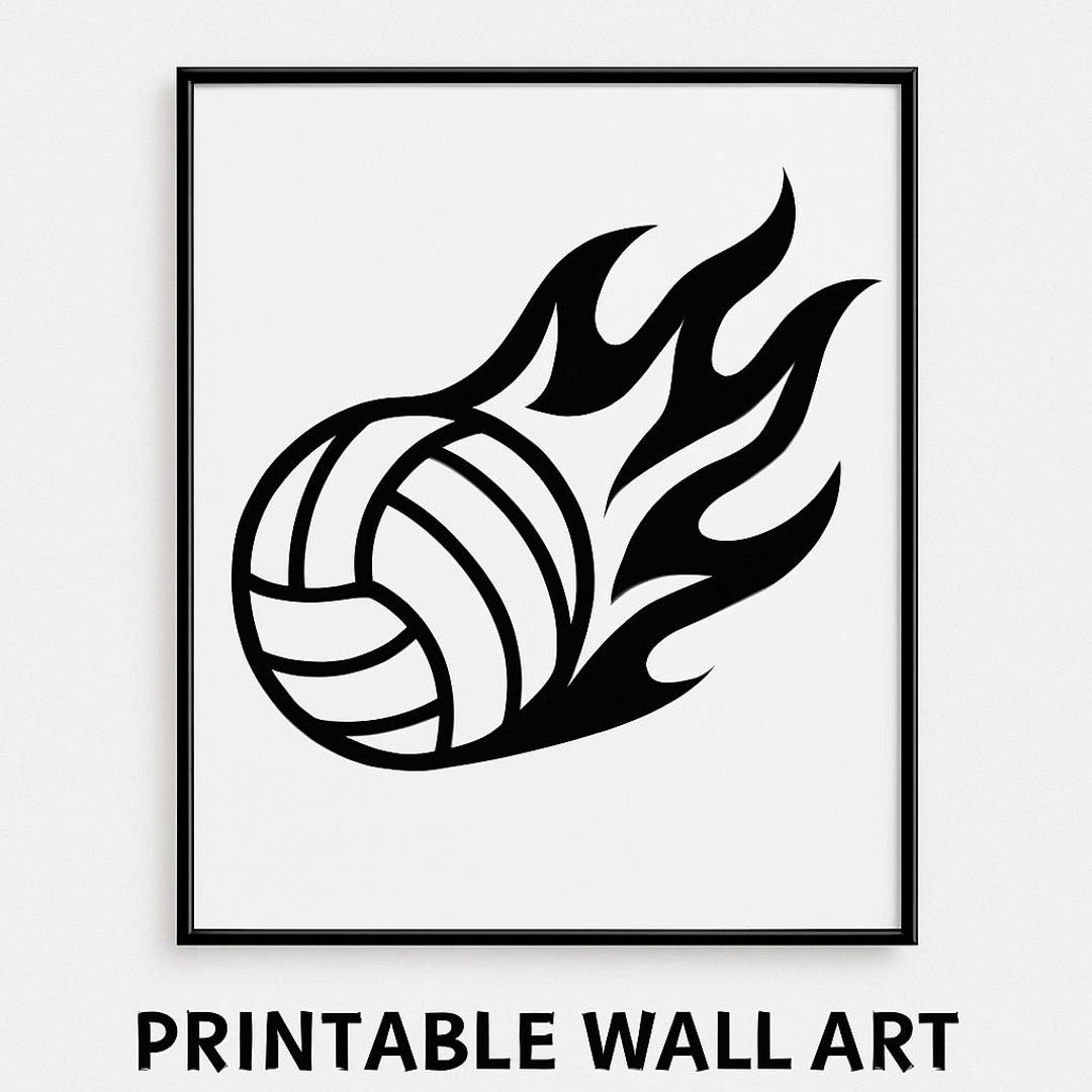 Volleyball Ball Fire Svg, Png - Etsy