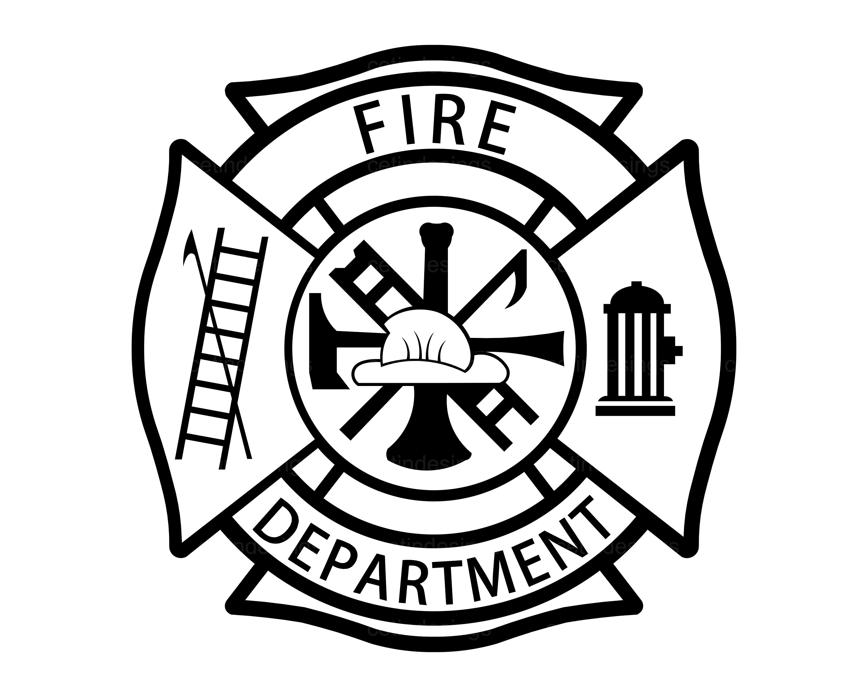 Fire Dept Name Frame Svg, Firefighter Svg, Maltese Cross Svg, Fireman ...