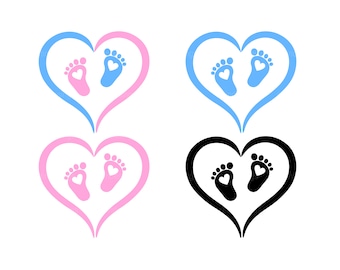 Baby Feet SVG Footprint Cut File Cute Footprints Baby Shower Gender ...
