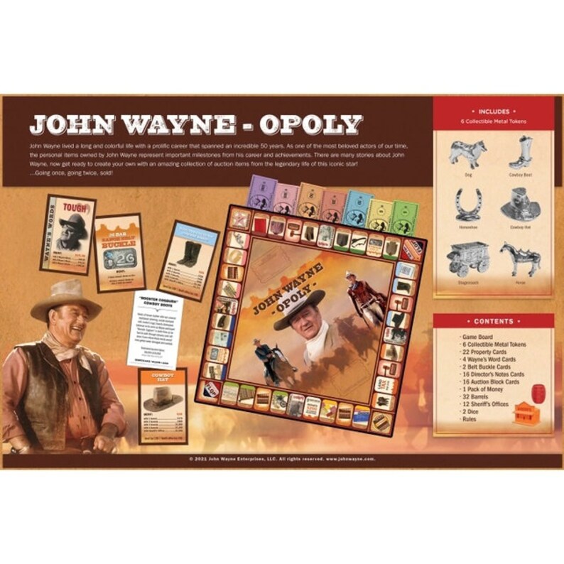 John Wayne Opoly Board Game - Etsy