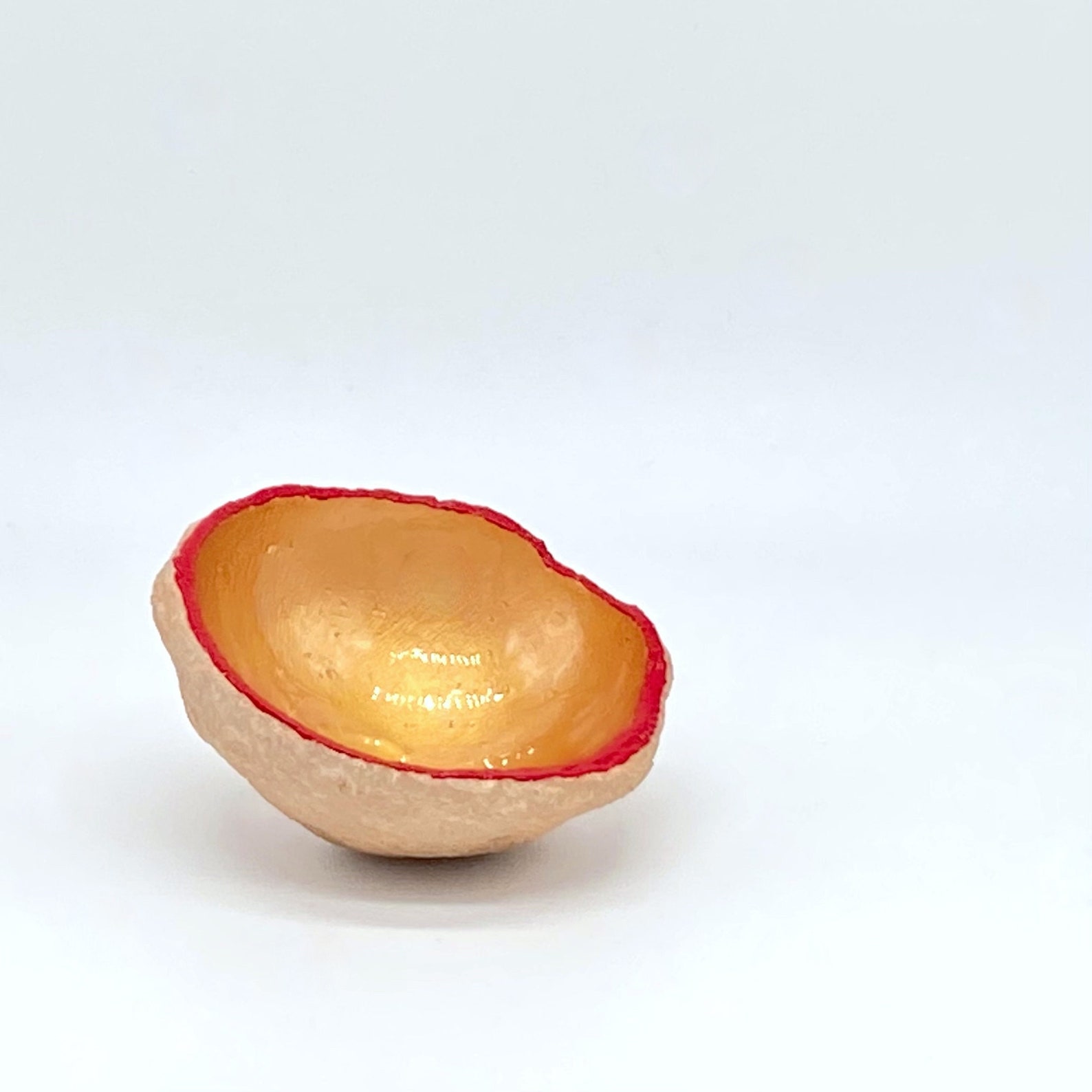 Small Handmade Concrete Bowl With Gold Interior; Unique Gift for ...