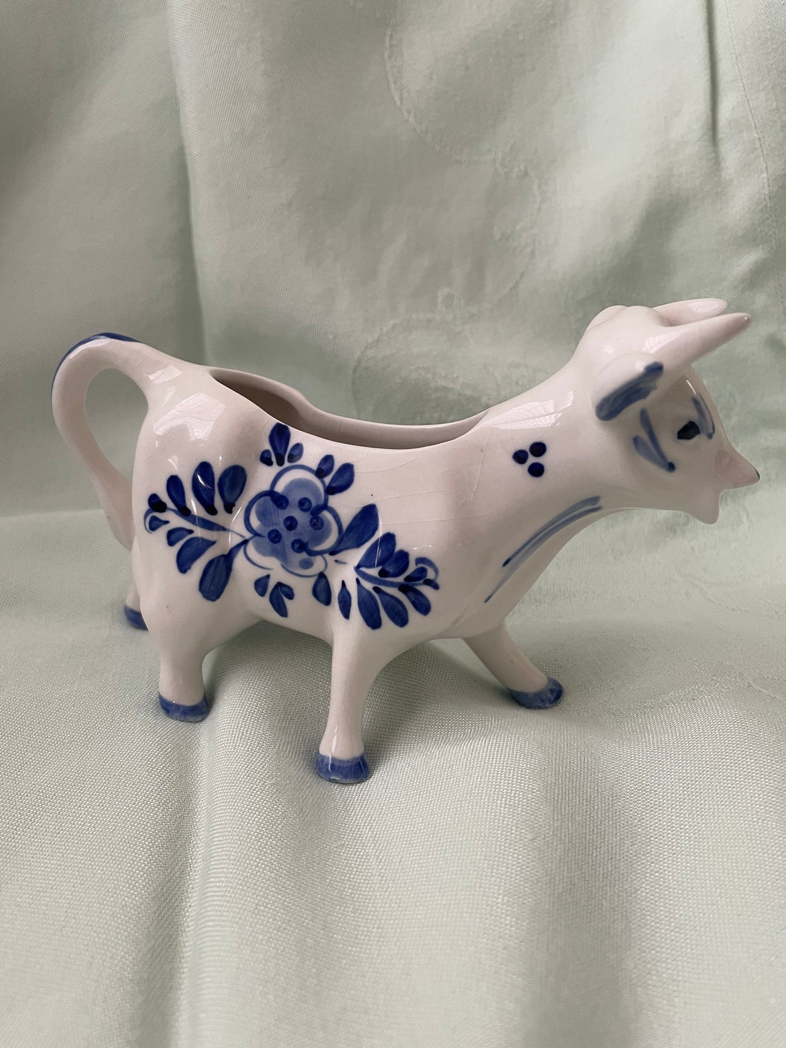 Vintage Delft Blue and White Ceramic Cow Creamer - Etsy