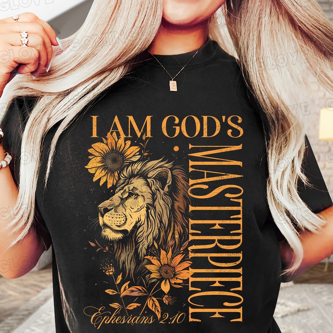 I Am God's Masterpiece PNG: Retro Christian Design (digital Download ...