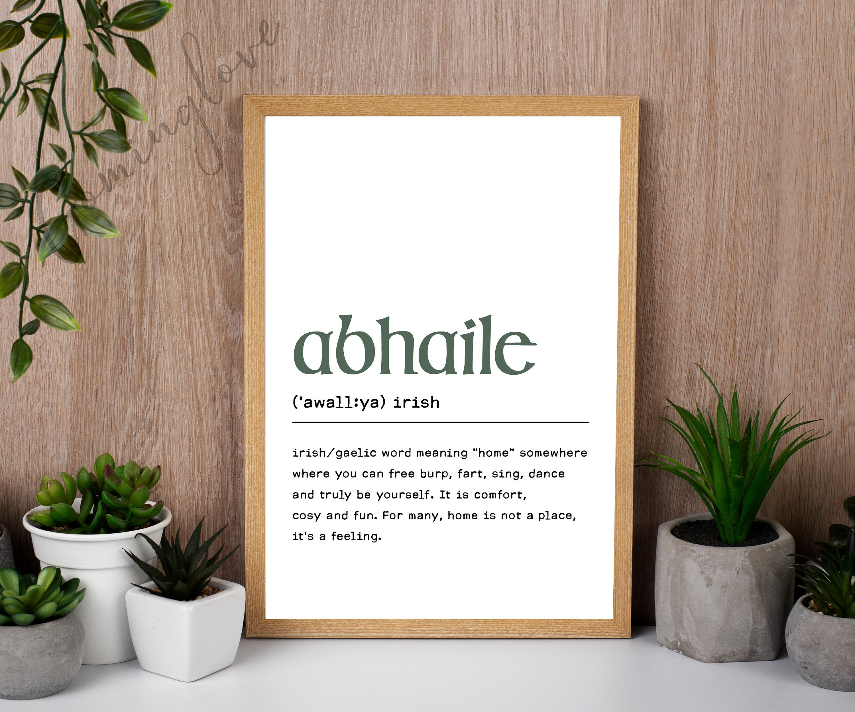 Abhaile Definition Print, Irish Home Decor, Funny St Patrick's Day ...