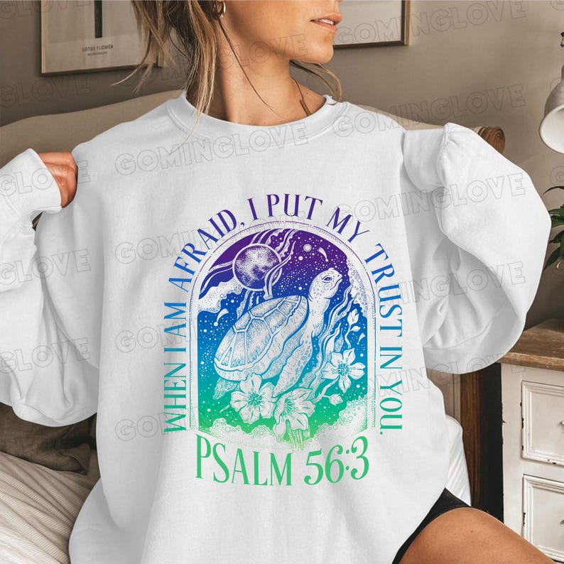 Retro Christian Turtle PNG: Bible Verse T-shirt Design (digital ...