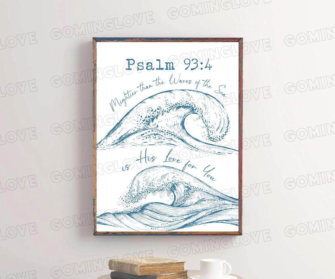 Mightier Than the Waves of the Sea, Christian Wall Art, Beautiful Bible ...