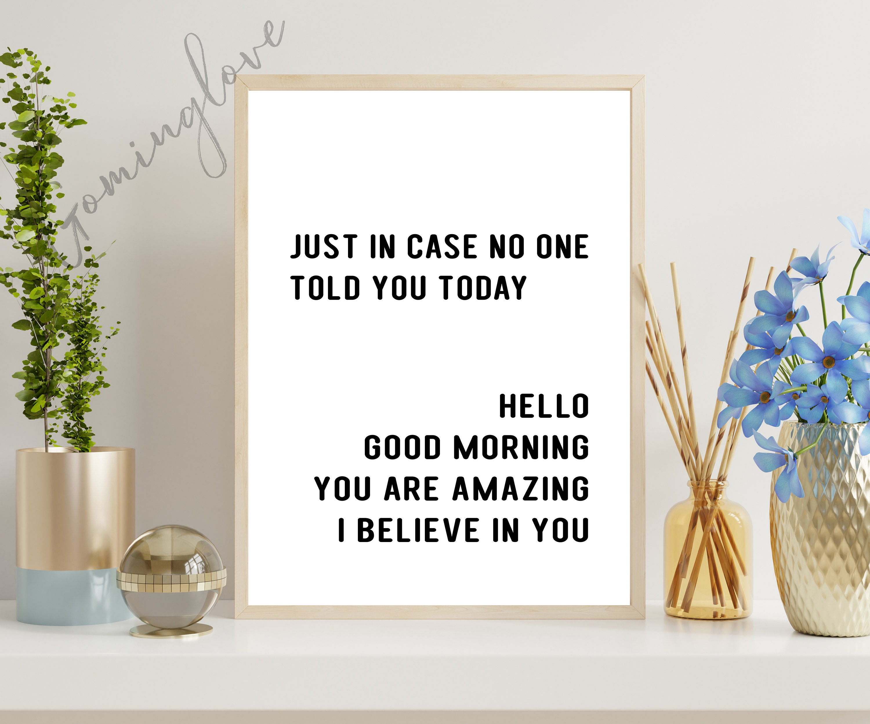 Hello Good Morning You're Amazing Print, Minimalist Print, Typography ...
