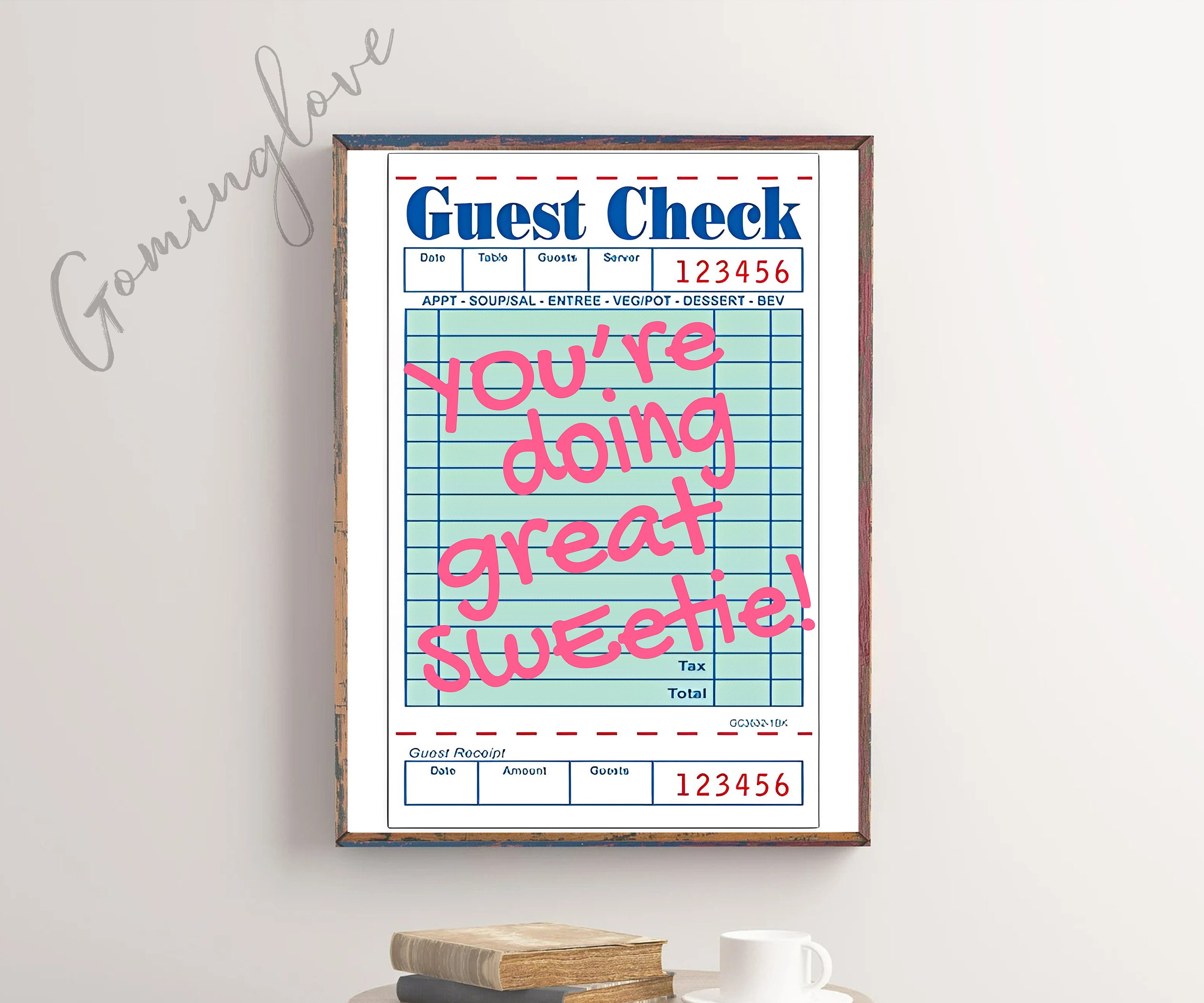 You're Doing Great Sweetie Poster, Guest Check Print, Self Love Print ...