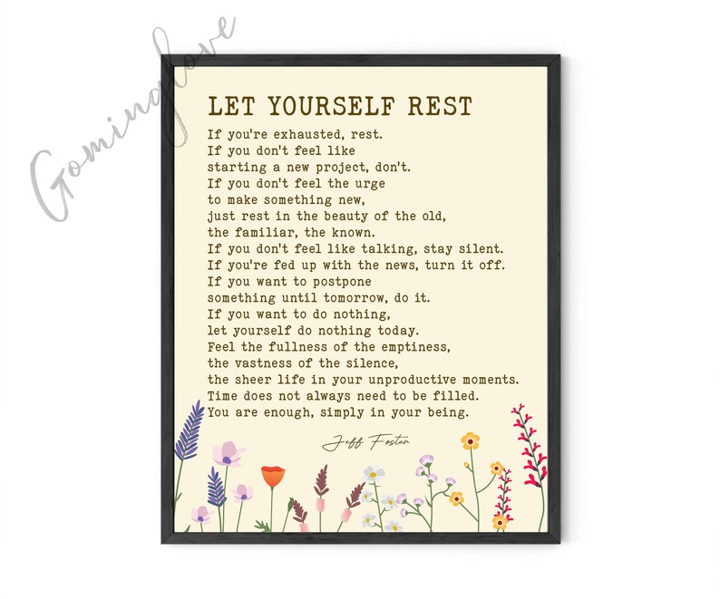 Jeff Foster Poem Print: Wildflower Art, Farmhouse Decor (digital ...
