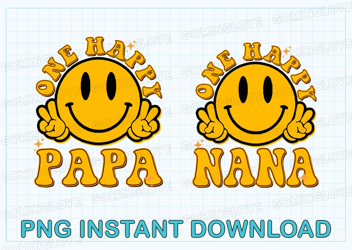 One Happy Dude Matching Birthday PNG, First Birthday Smiley, One Happy ...