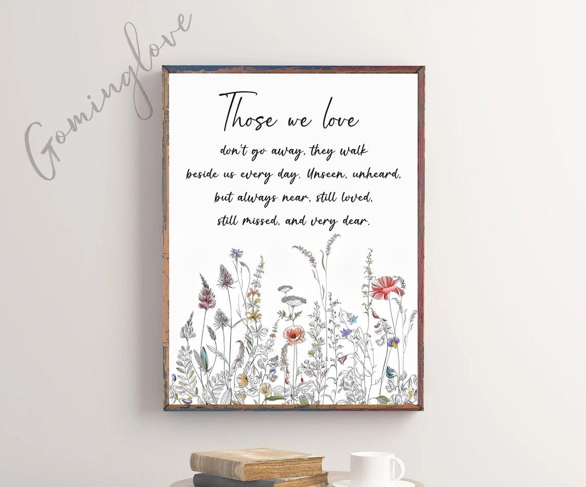Remembrance Poem Wildflower Poster: Memorial Quote (digital Download ...