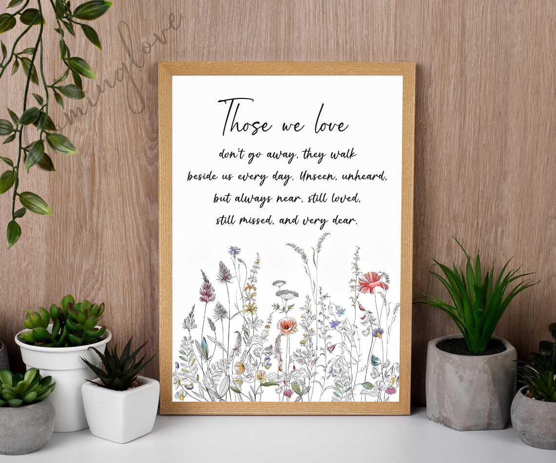 Remembrance Poem Wildflower Poster: Memorial Quote (digital Download ...