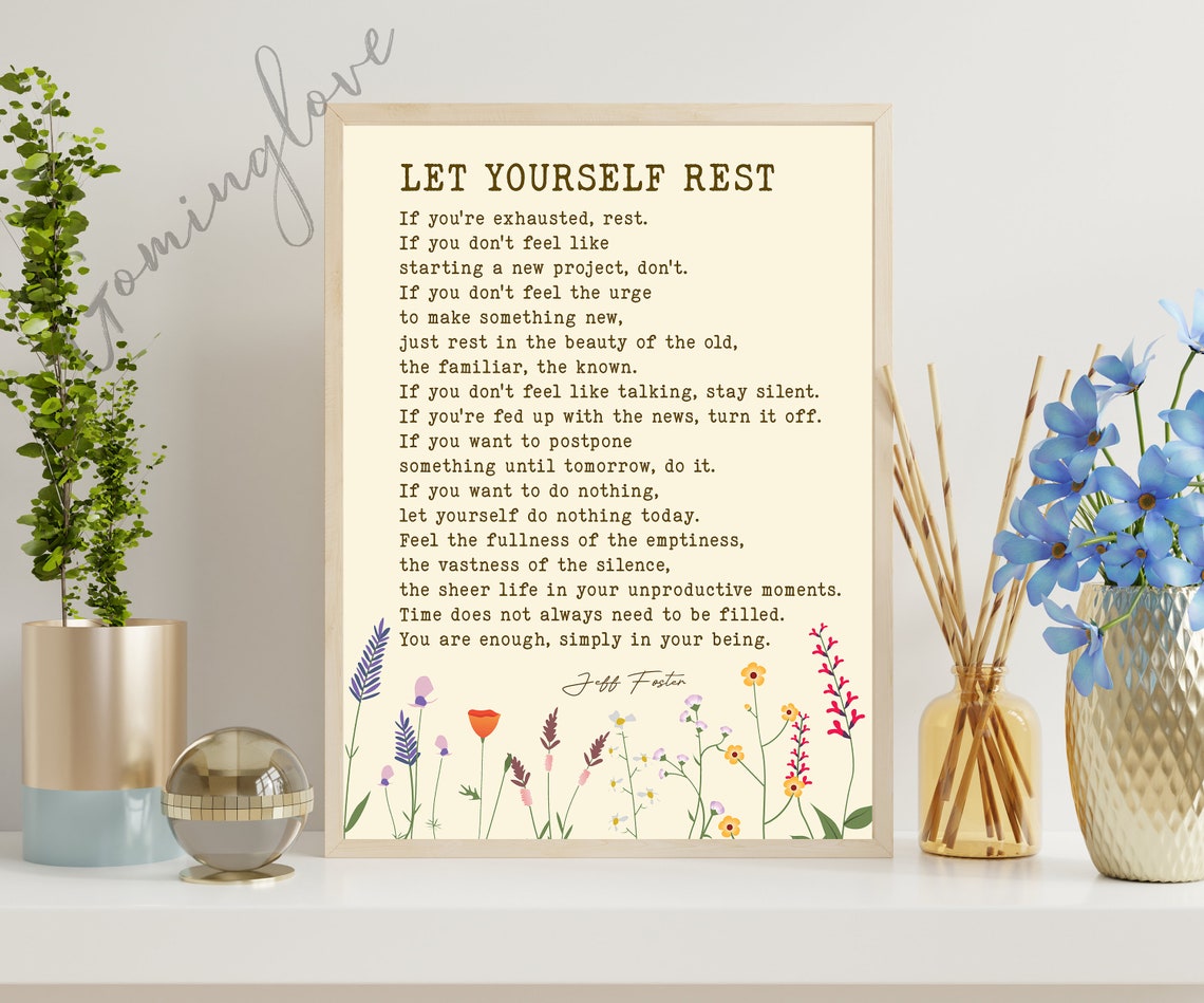 Jeff Foster Poem Print: Wildflower Art, Farmhouse Decor (digital ...