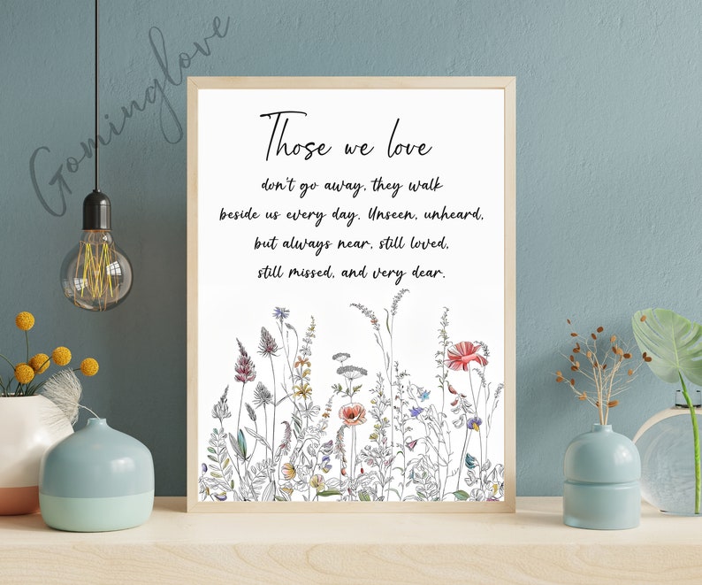 Remembrance Poem Wildflower Poster: Memorial Quote (digital Download ...