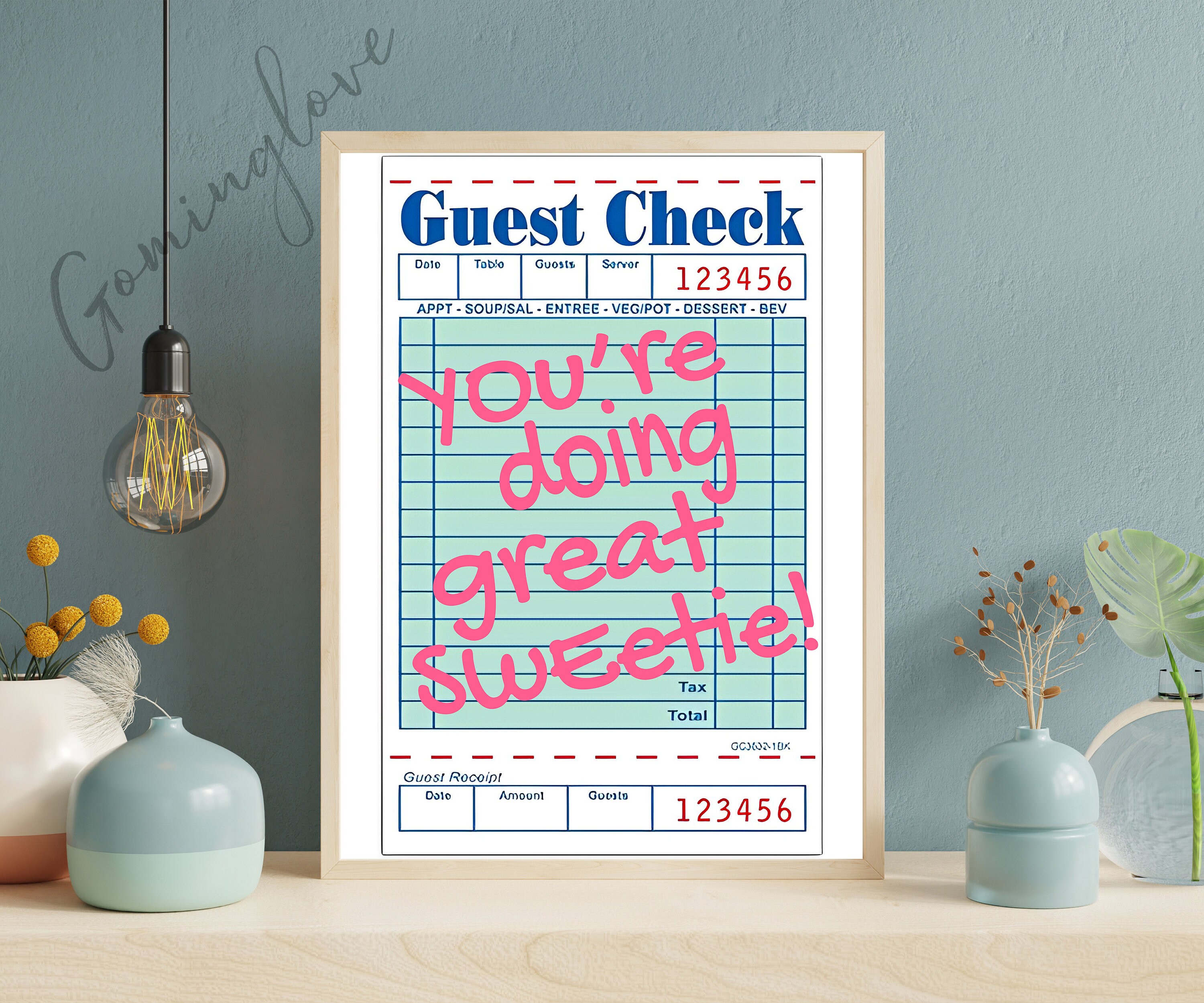 You're Doing Great Sweetie Poster, Guest Check Print, Self Love Print ...