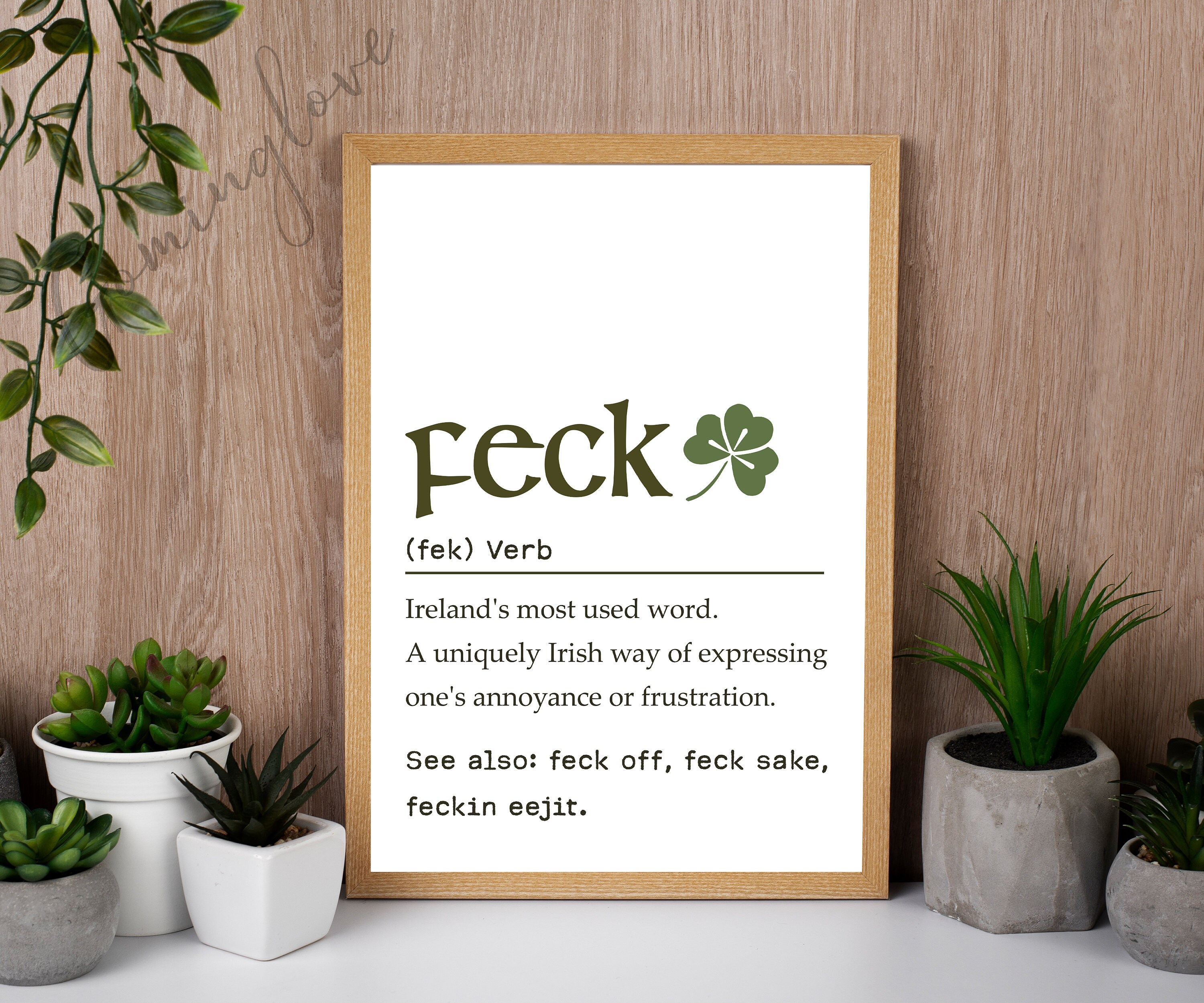 Feck Definition Print, St Patrick's Day Decor, Irish Definitions, Funny ...