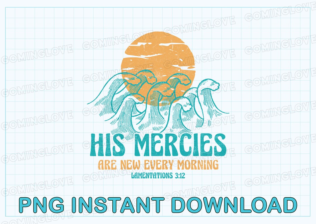 His Mercies Are New Every Morning Png, Retro Christian Summer Beach Png ...