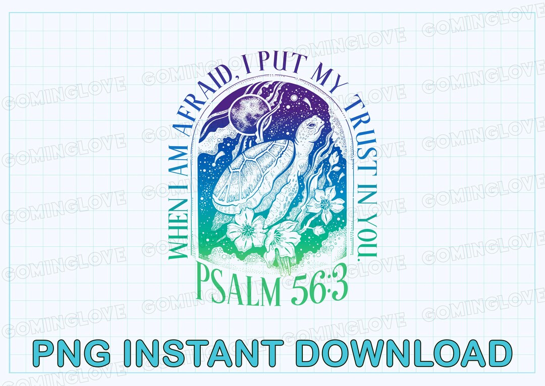 Retro Christian Turtle PNG: Bible Verse T-shirt Design (digital ...