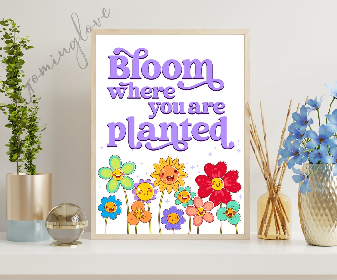 Retro Bloom Where You Are Planted Poster Retro Groovy Poster - Etsy