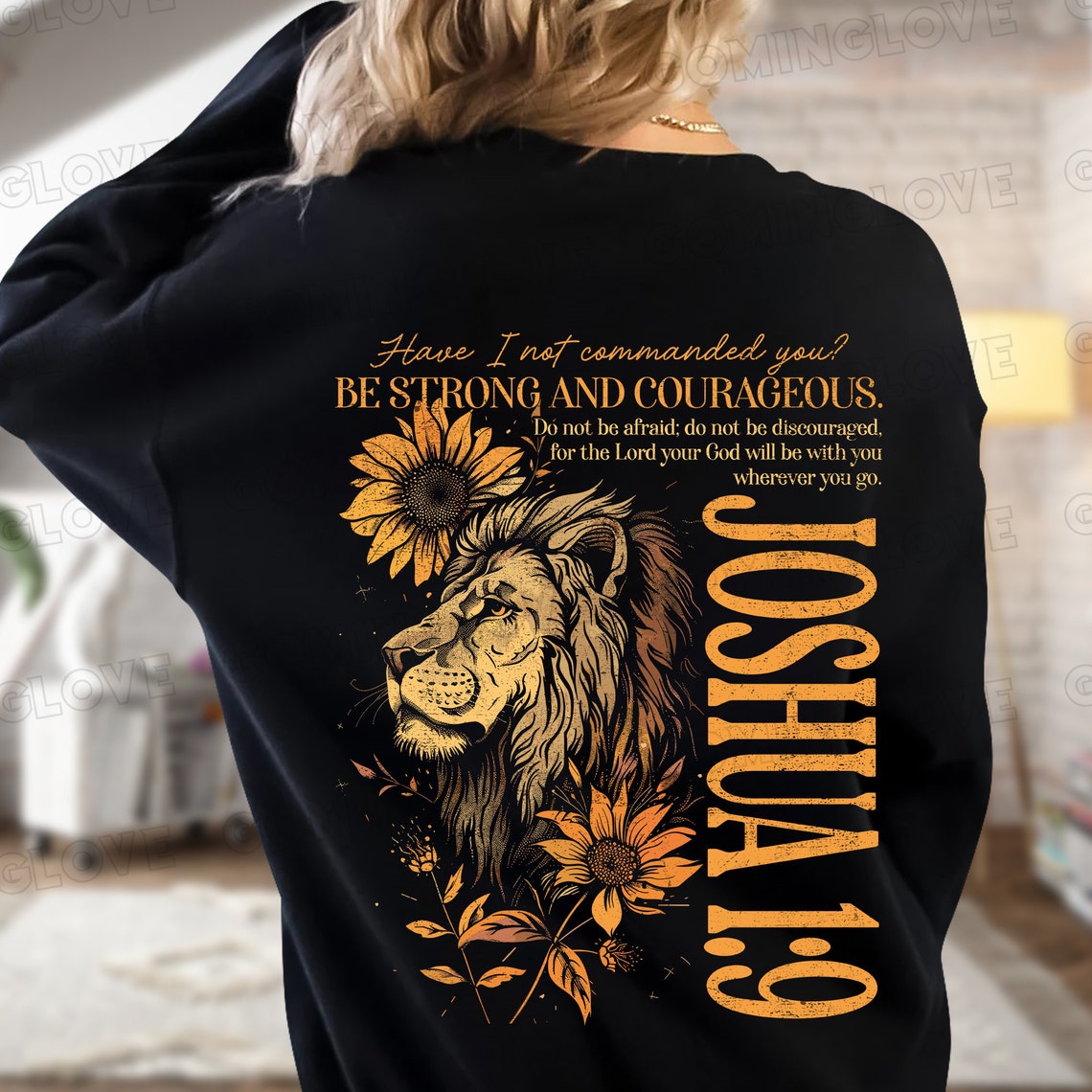Be Strong and Courageous PNG: Lion Bible Verse (digital Download) - Etsy