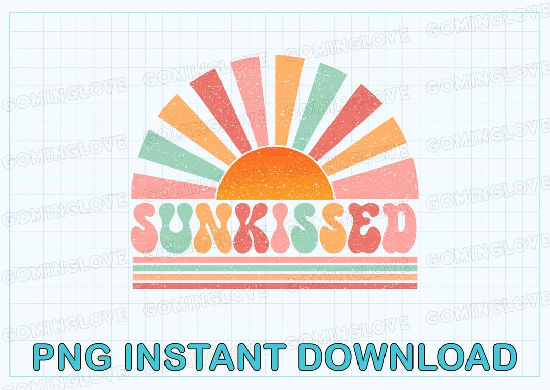 Retro Sun Kissed Png, Summer Vibes Sublimation, Groovy Summer Png ...