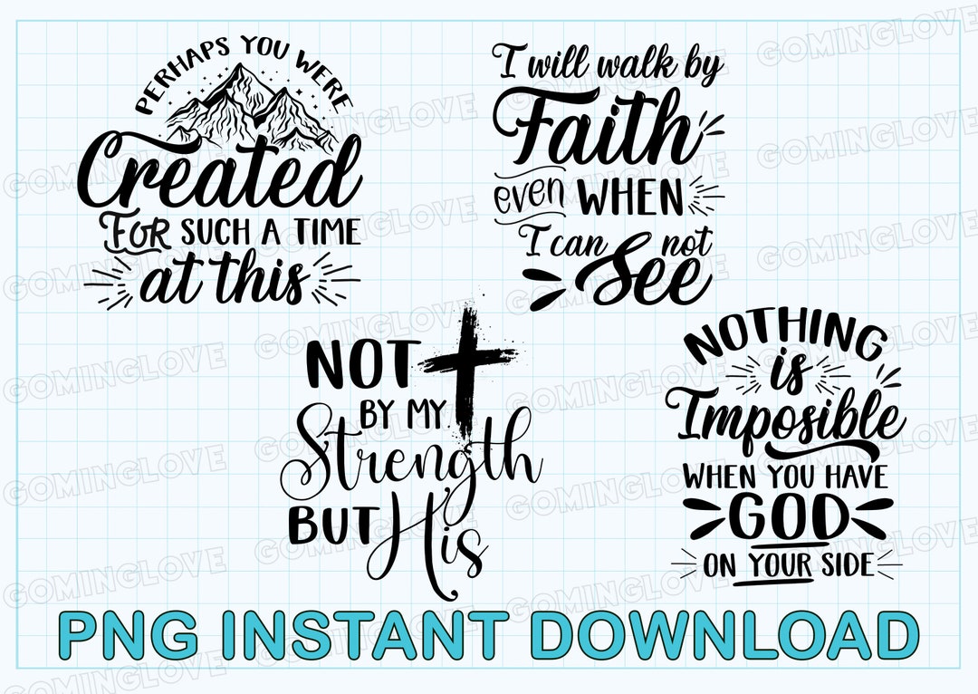 Christian Bible Verse PNG Bundle (digital Download) - Etsy