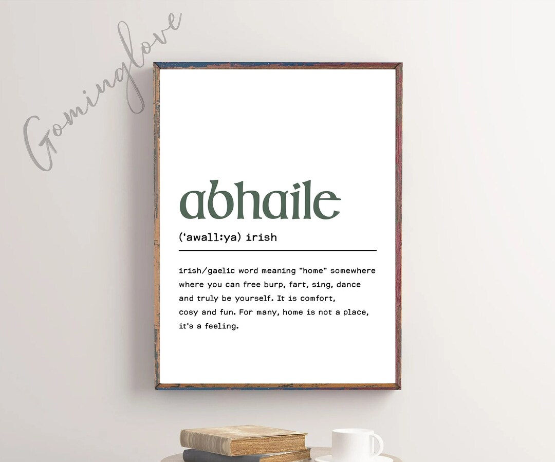 Abhaile Definition Print: Irish Home Decor (digital Download) - Etsy