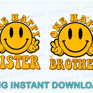 One Happy Dude Matching Birthday PNG, First Birthday Smiley, One Happy ...