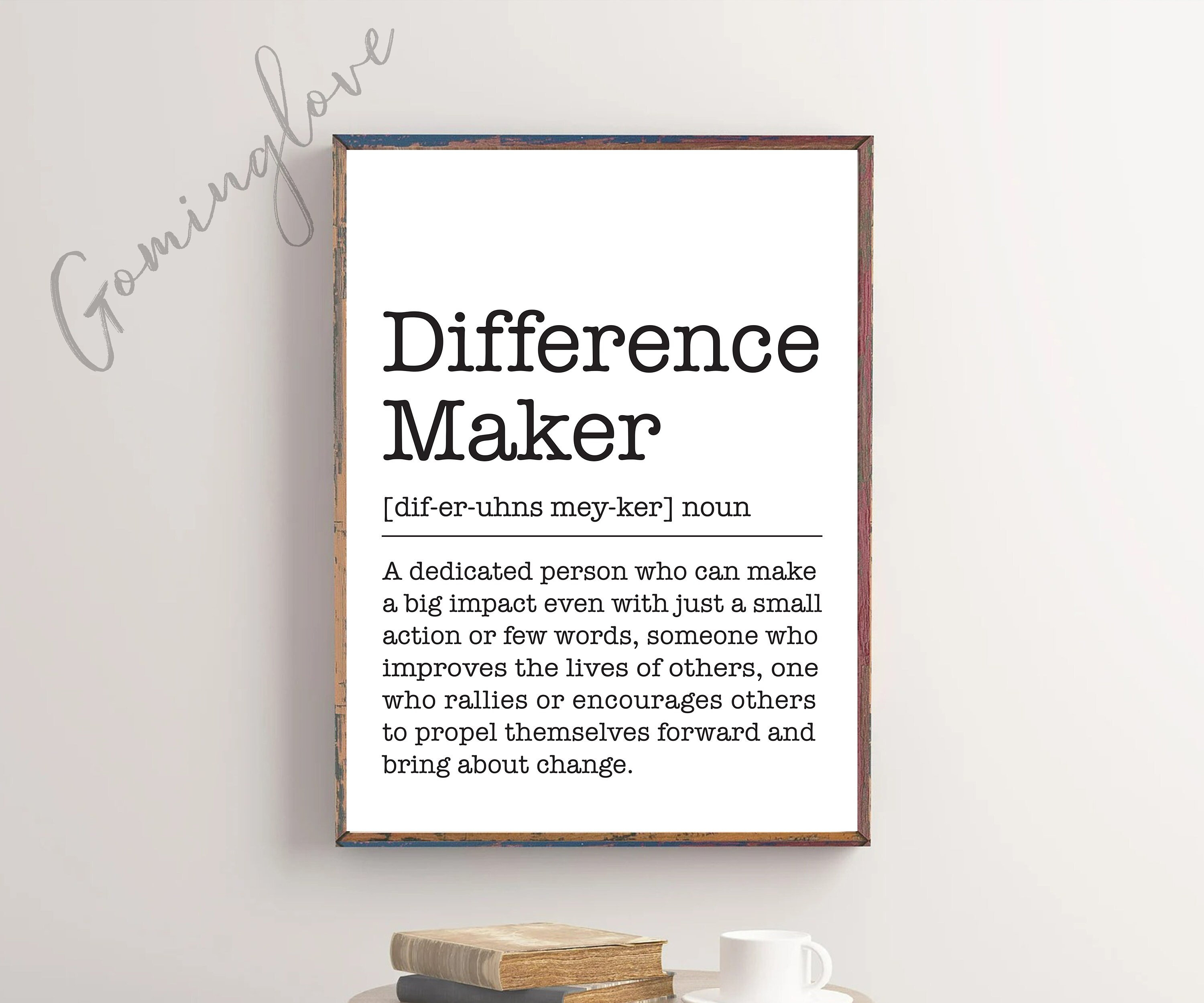 Difference Maker Definition Printable, Retirement Gift, Teacher Present ...