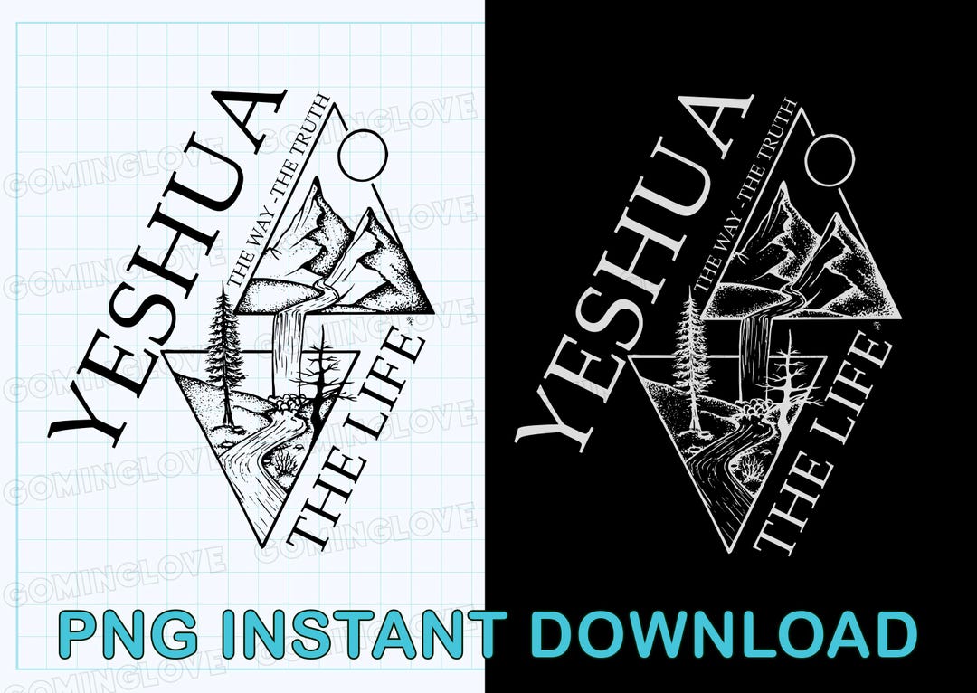 Yeshua Mountain Design PNG: Retro Christian T-shirt (digital Download ...