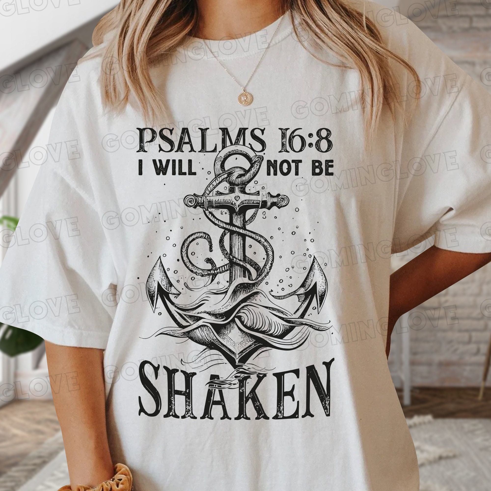 I Will Not Be Shaken Png, Retro Christian Png, Christian Gifts, Boho ...