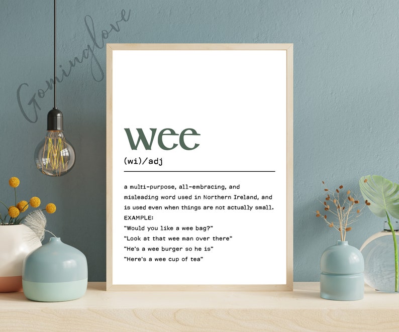 Wee Definition Print Irish Home Decor Funny St Patrick's - Etsy