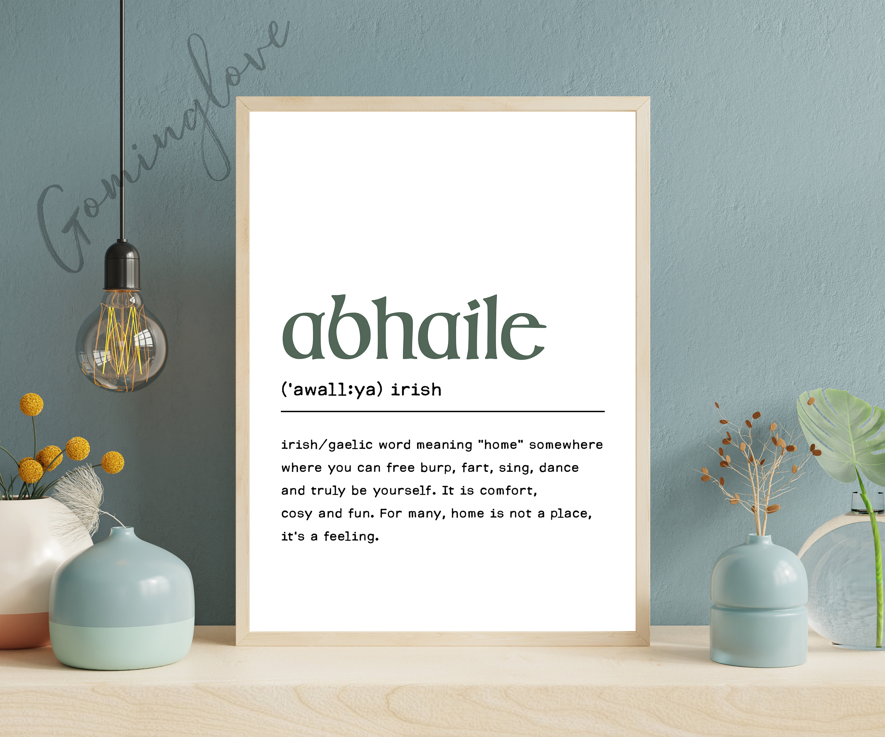 Abhaile Definition Print: Irish Home Decor (digital Download) - Etsy