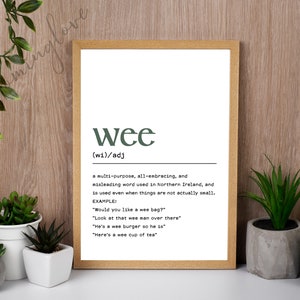 Wee Definition Print, Irish Home Decor, Funny St Patrick's Day Decor ...