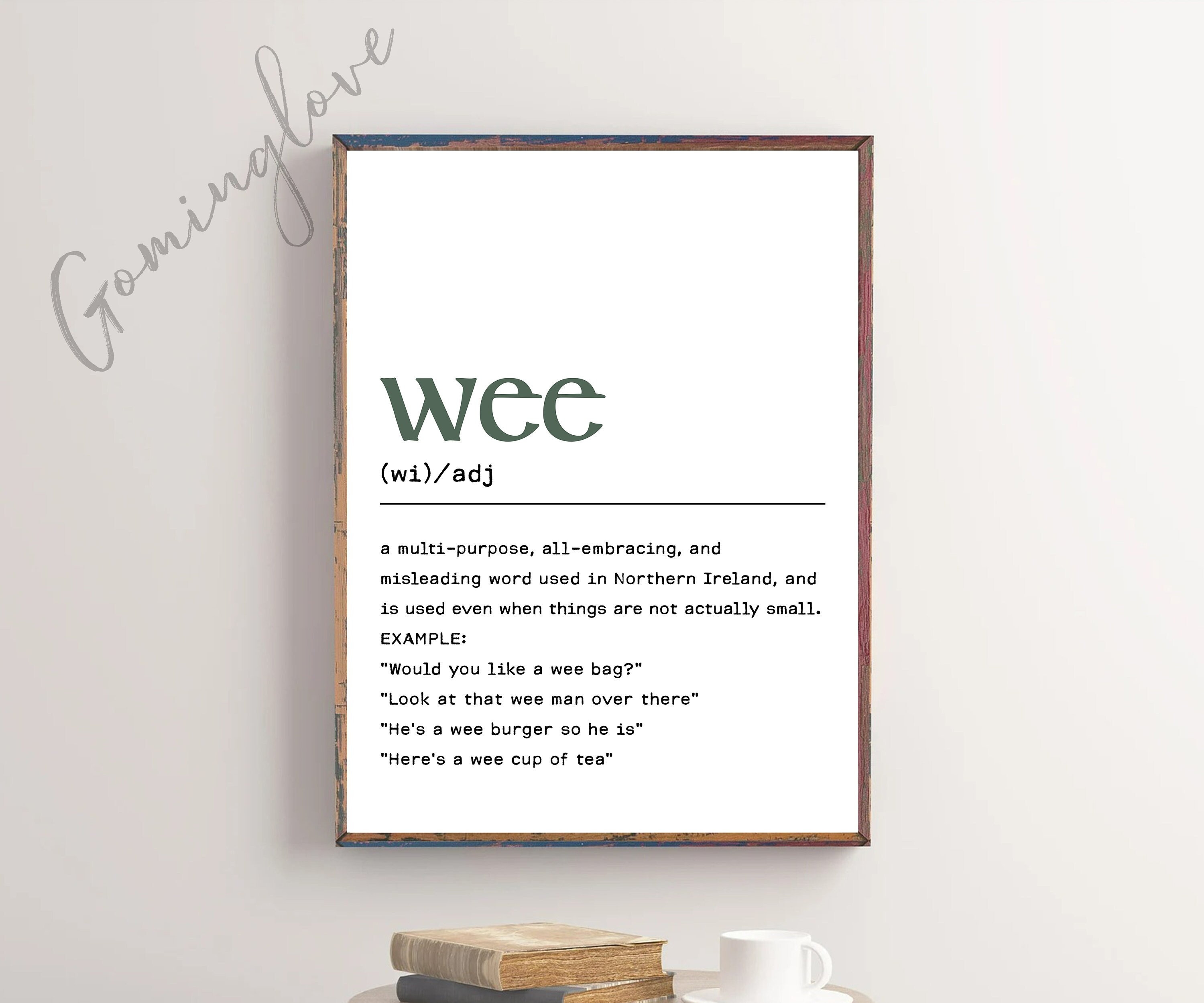 Wee Definition Print, Irish Home Decor, Funny St Patrick's Day Decor ...