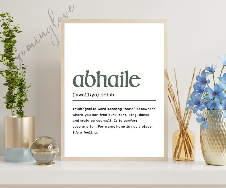 Abhaile Definition Print, Irish Home Decor, Funny St Patrick's Day ...
