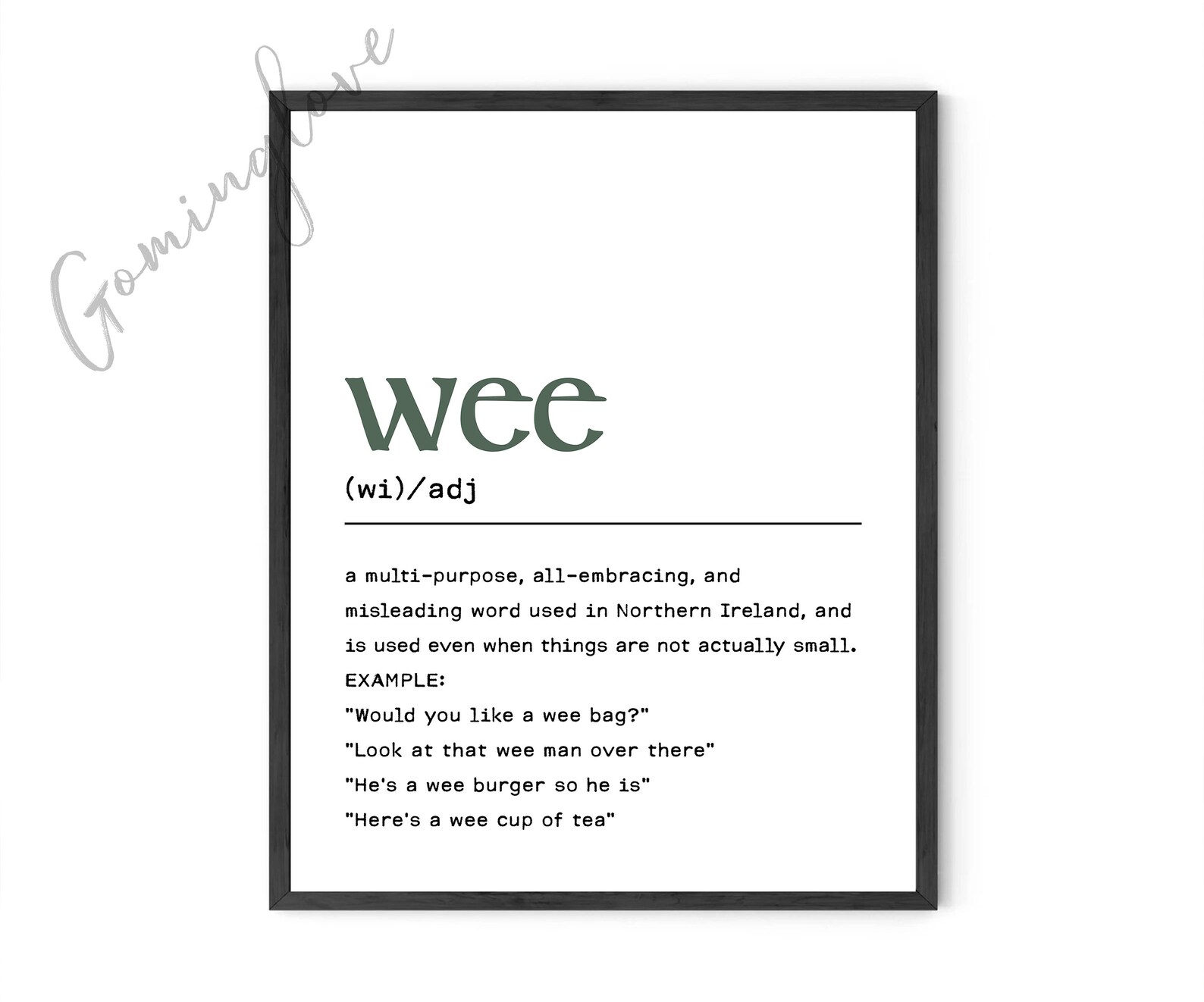 Wee Definition Print, Irish Home Decor, Funny St Patrick's Day Decor ...