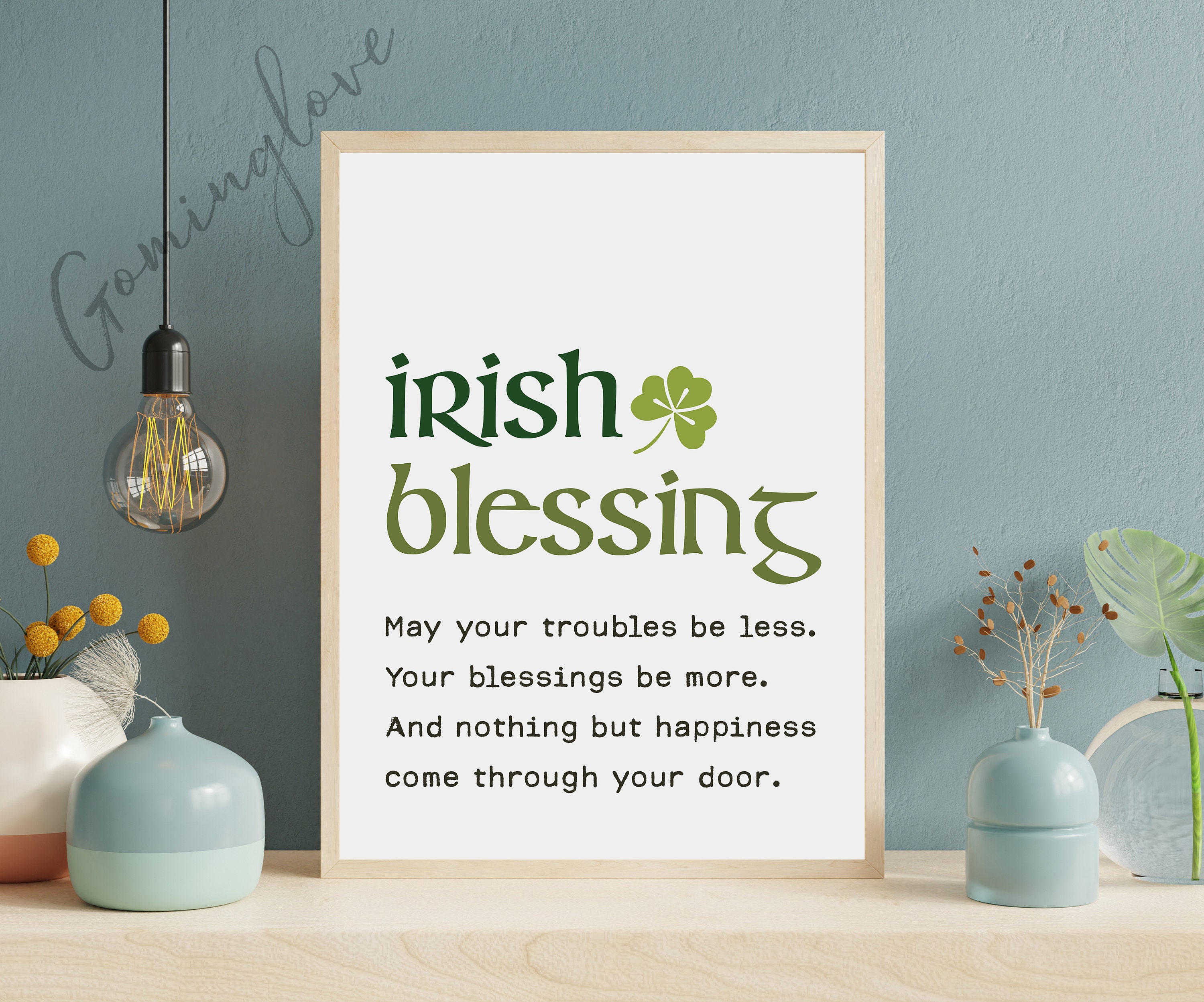 St. Patrick's Day Irish Blessing Print, Irish Day Decor, St. Patrick's ...