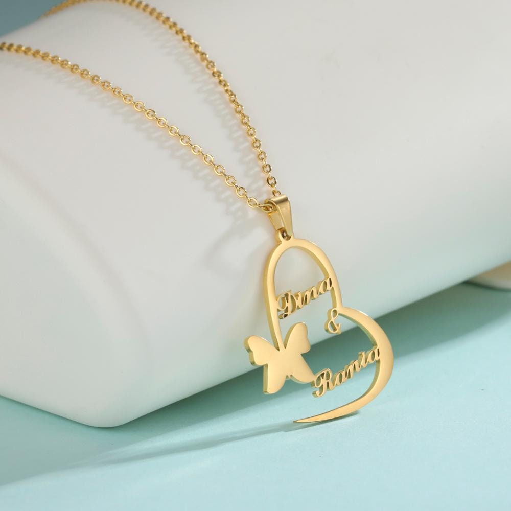 Custom Name Necklace, Butterfly Necklace Name Necklace With Butterfly ...
