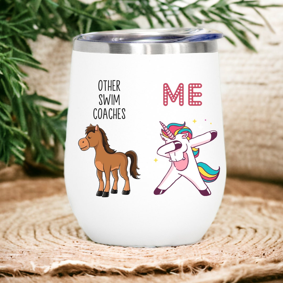 Swim Coach Gift, Swim Coach Wine Tumbler, Personalized Gift, Gift for ...