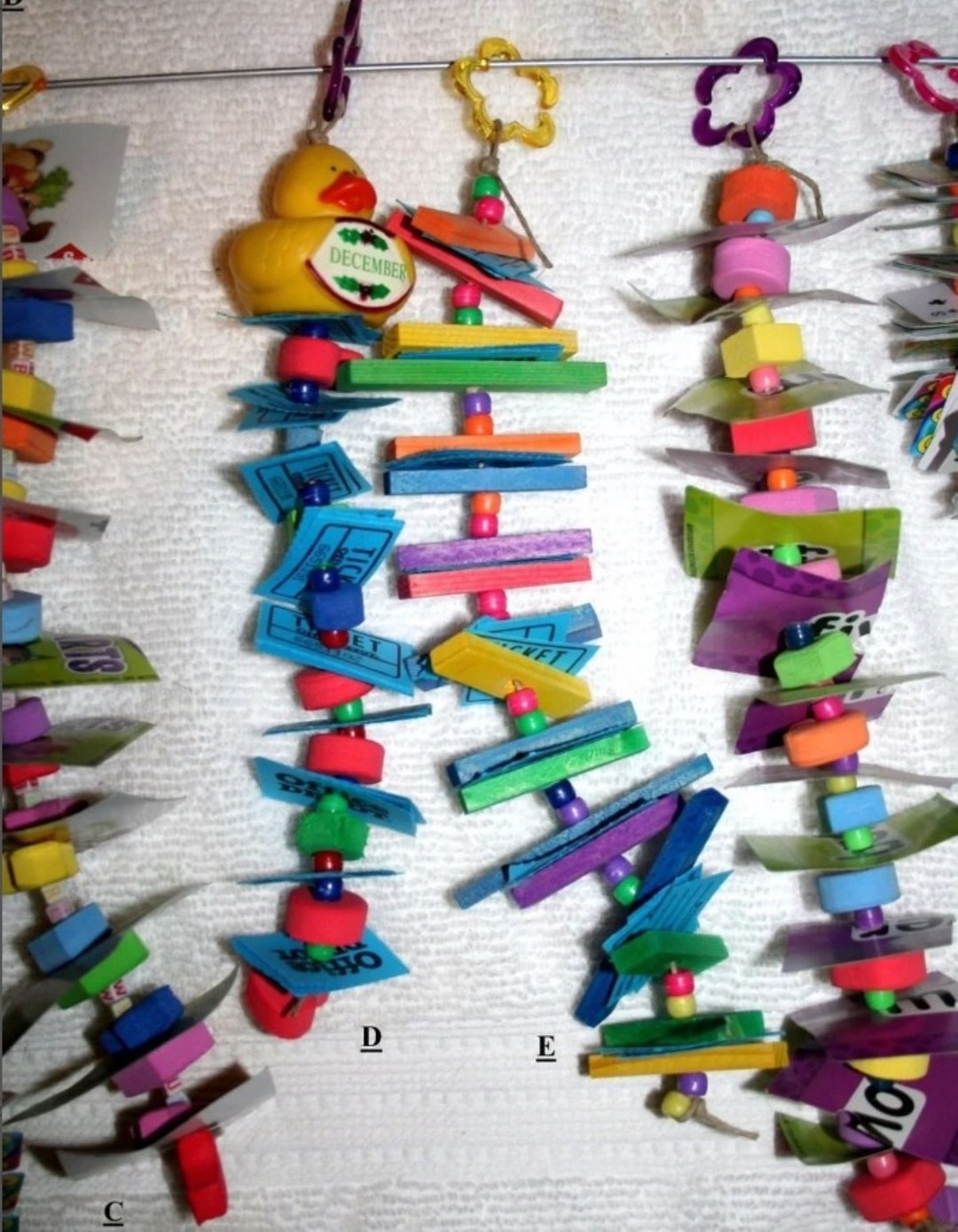BIRD TOYS PICK 5 -small- Shredders, Critter Shredder, Colorful, Small ...