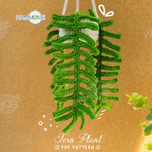 CROCHET PATTERN Fern Plant, Crochet Pattern Plant Pot Hanging, Mini ...