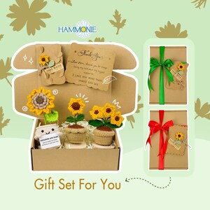 Crochet Sunflower Gift Box: Handmade Flower Pot Set - Etsy