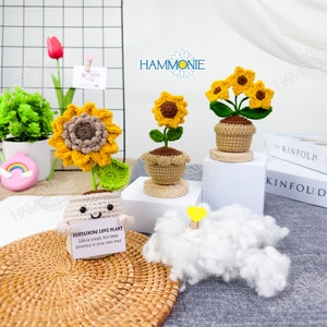 Crochet Sunflower Gift Box: Handmade Flower Pot Set - Etsy